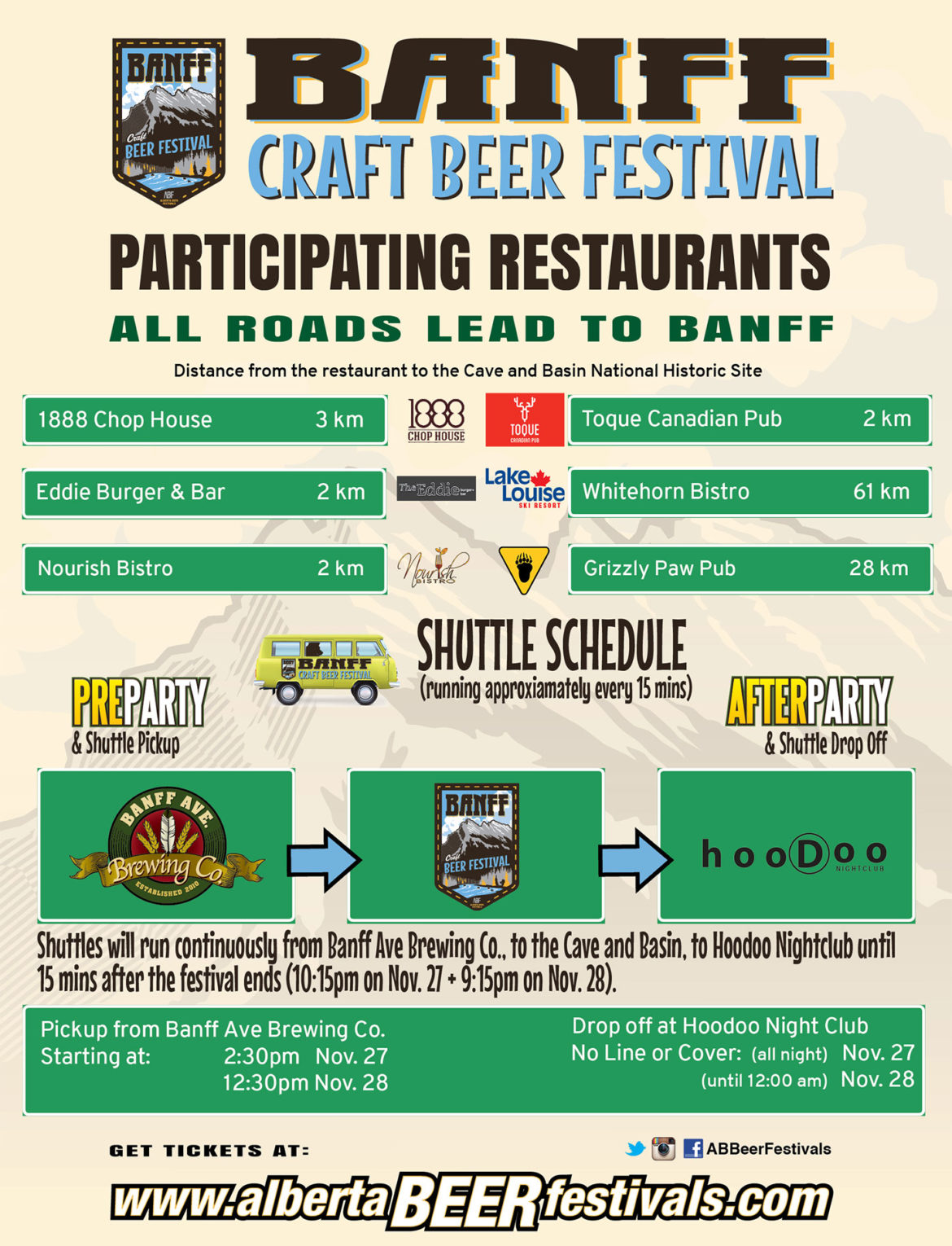 Participating Restaurants in the Banff Craft Beer Festival - Alberta ...